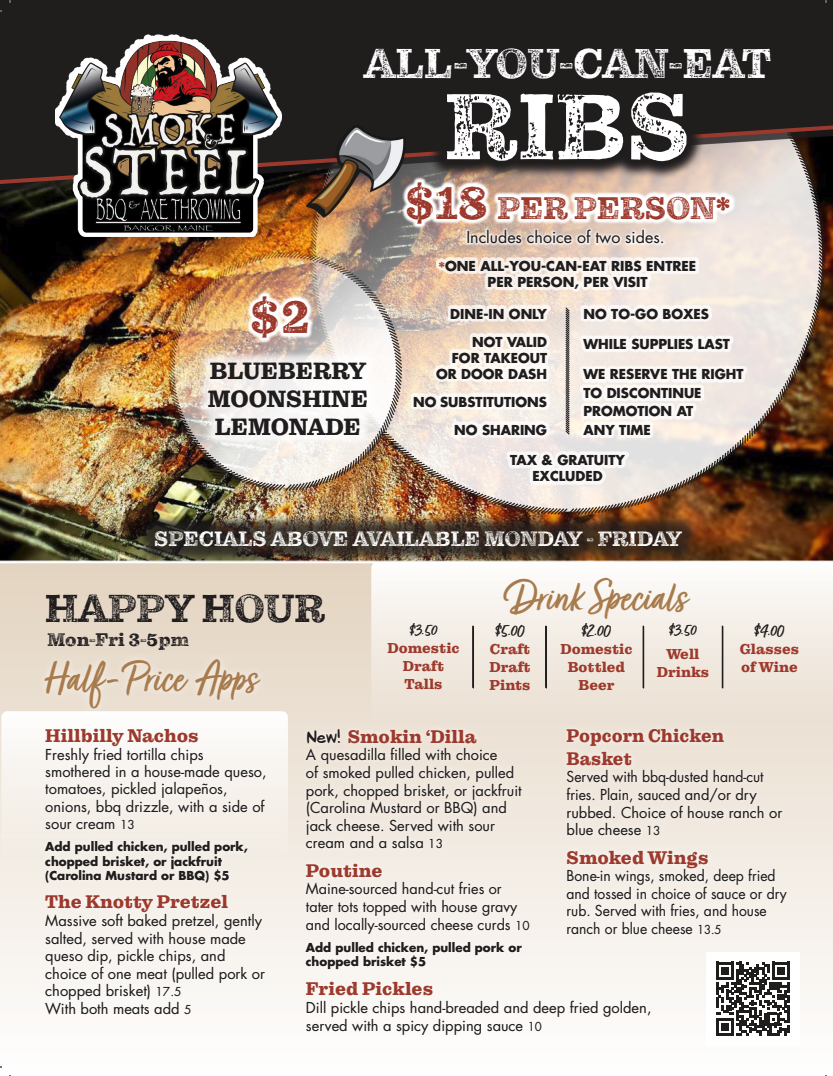 Menus - Smoke and Steel