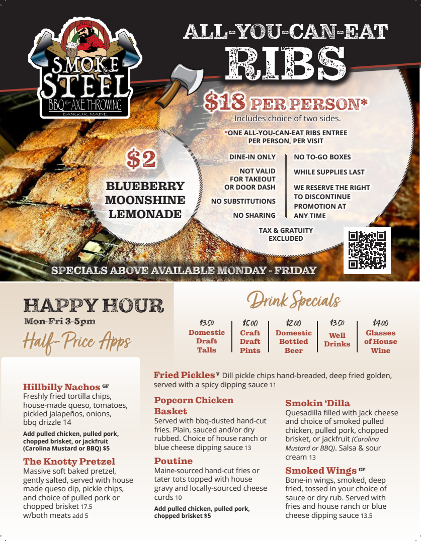 Menus - Smoke and Steel