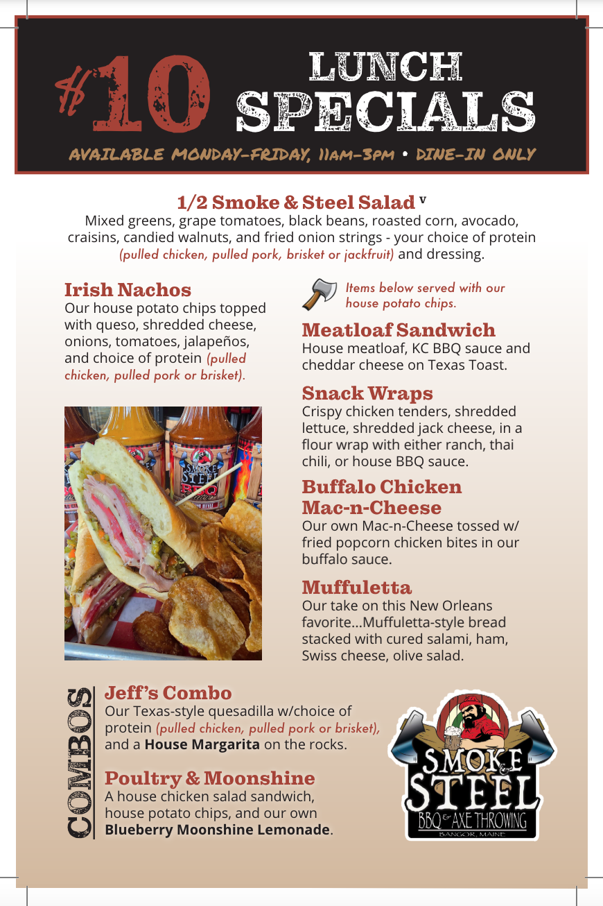 Menus - Smoke and Steel