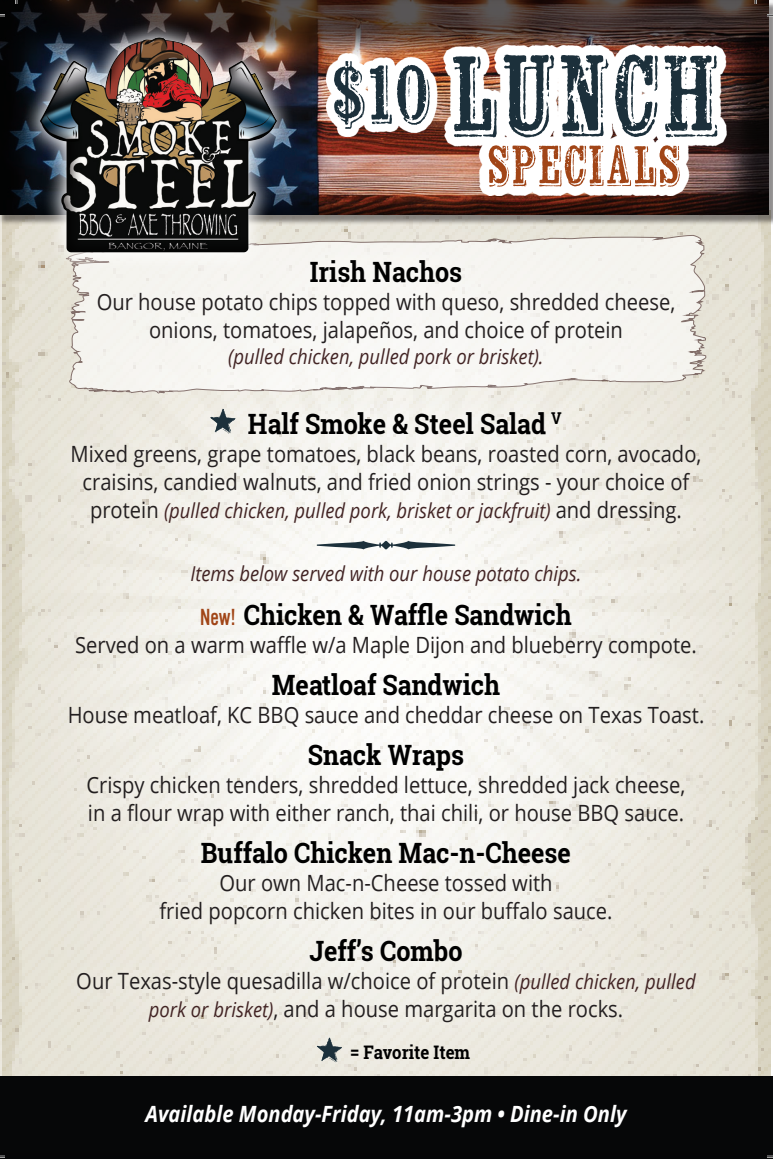 Menus - Smoke and Steel