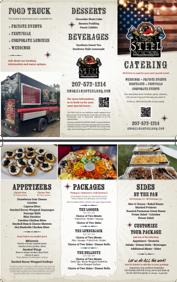 Menus - Smoke and Steel